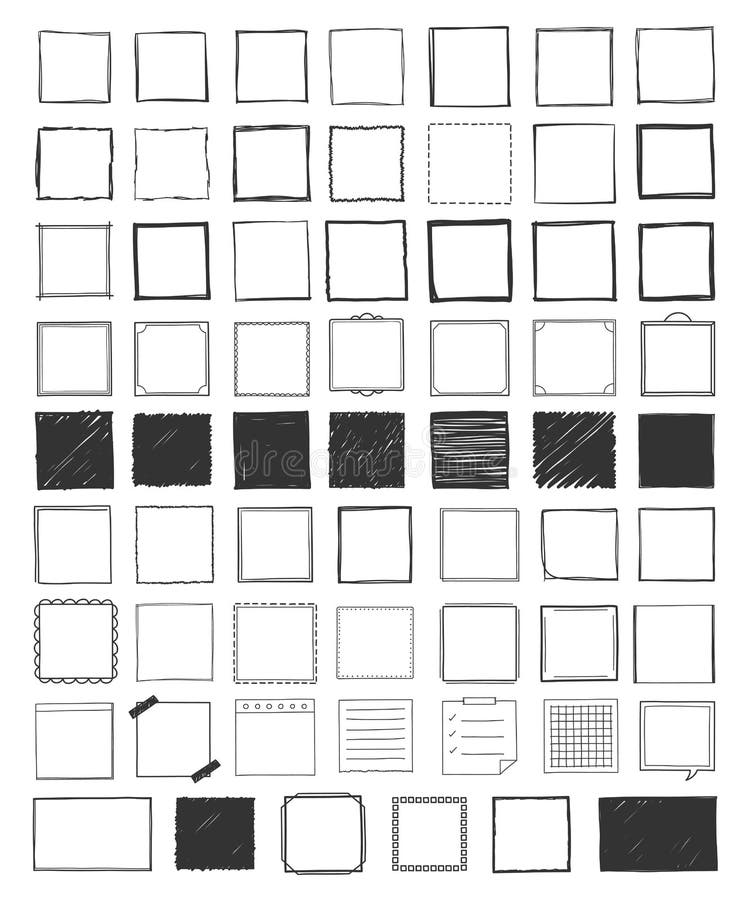 Hand Drawn Squares stock vector. Illustration of design - 261097767
