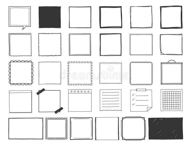 Hand Drawn Squares stock vector. Illustration of doodle - 248763222