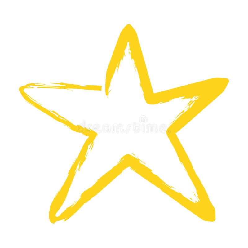 Star in Doodle Style. Five Pointed Star Stock Illustration ...