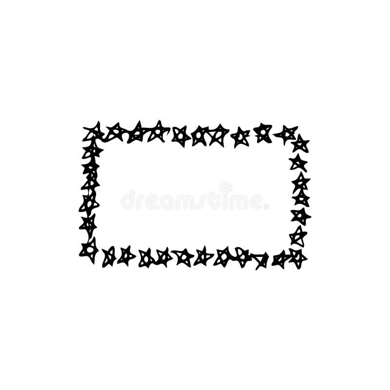 Hand Drawn Star Frame Icon. Border Line Doodle Sketch, Star Frame ...