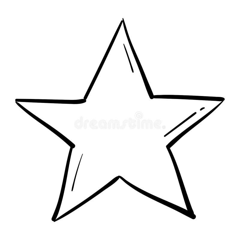 Hand Drawn Star Icon in Doodle Style Isolated Stock Vector ...
