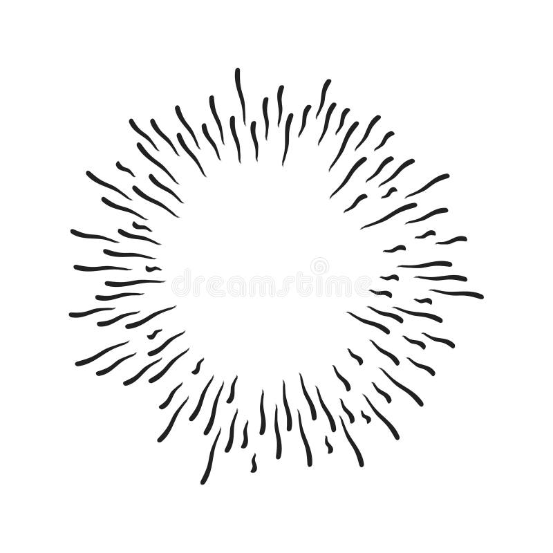 Hand Drawn Starburst Doodle Explosion Vector Illustration Isolated on ...