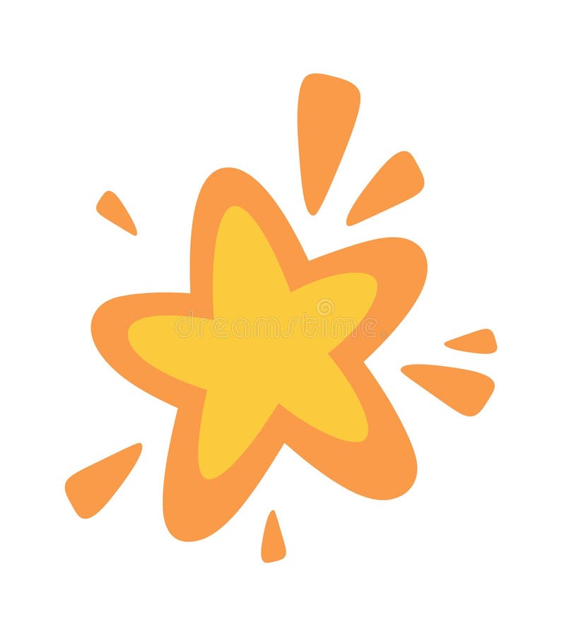 Hand Drawn Stars Cartoon Expression Sign Doodle Flat Icon Stock Vector ...