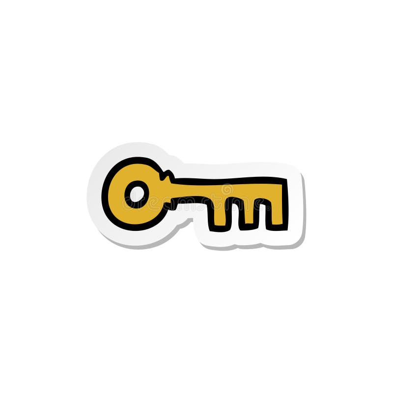 Hand Drawn Sticker Cartoon Doodle of a Brass Key Stock Vector ...