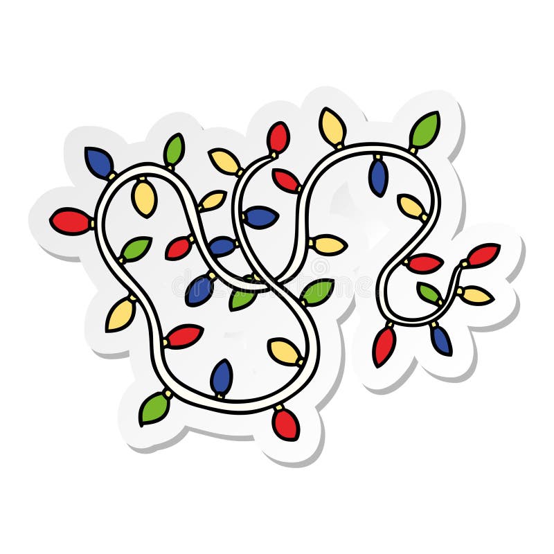 Hand Drawn Sticker Cartoon Doodle of Colourful Lights Stock Vector ...