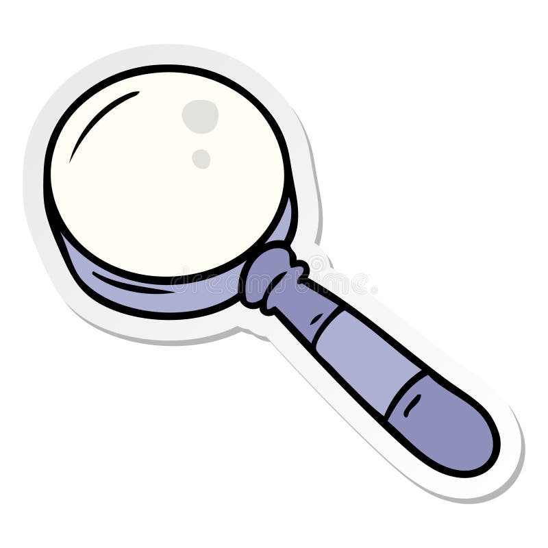Hand Drawn Sticker Cartoon Doodle of a Magnifying Glass Stock Vector ...