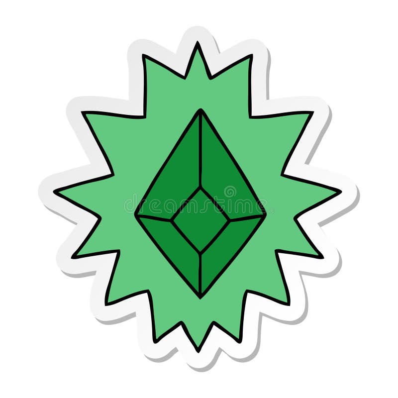 Hand Drawn Sticker Cartoon Doodle of a Red Bright Jewel Stock Vector ...