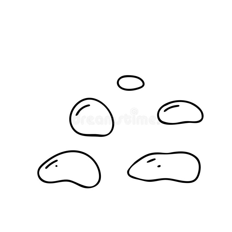 Hand Drawn Stones, Rocks Vector Illustration in Doodle Style Isolated ...