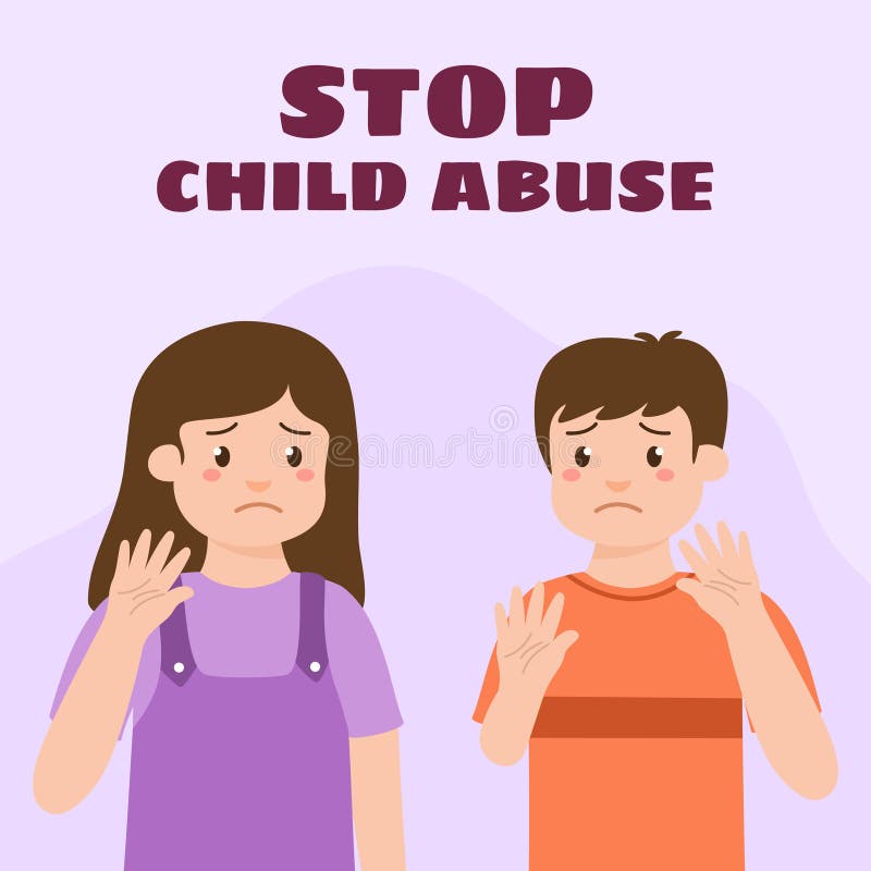 Hand Drawn Stop Child Abuse Illustration Vector Stock Stock Vector ...