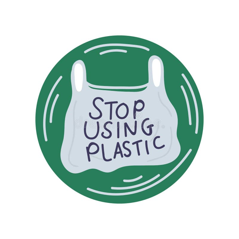 Stop using plastic poster stock vector. Illustration of campaign ...