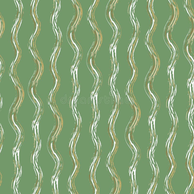 Hand Drawn Strands of Wavy Broken Stripes.Seamless Vector Pattern with ...