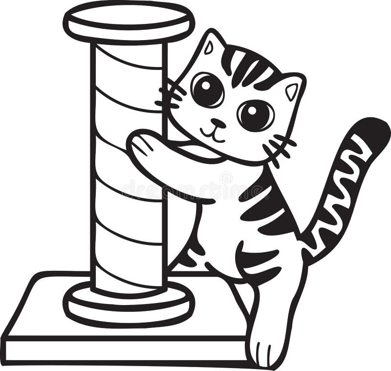 Cat Climbing Pole Stock Illustrations – 144 Cat Climbing Pole Stock ...