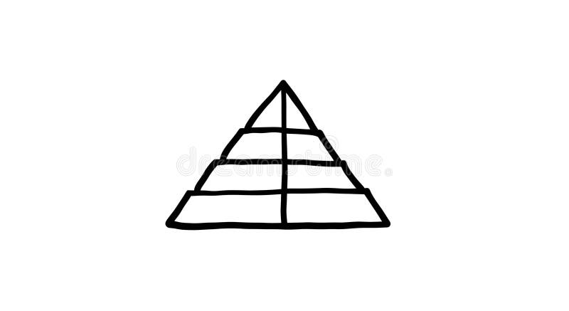 Hand-Drawn Structure Pyramid, Isolated on White Background, Minimalist ...