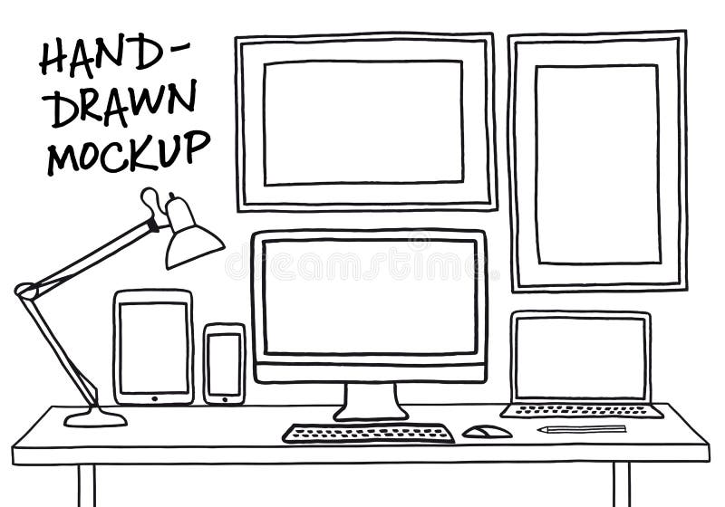 Hand Drawn Computer Display Stock Illustration Illustration Of Design Artwork 24978061