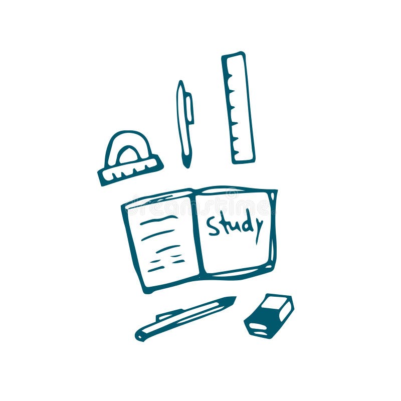 Hand-drawn Study Doodle. Back To School Stock Vector - Illustration of ...