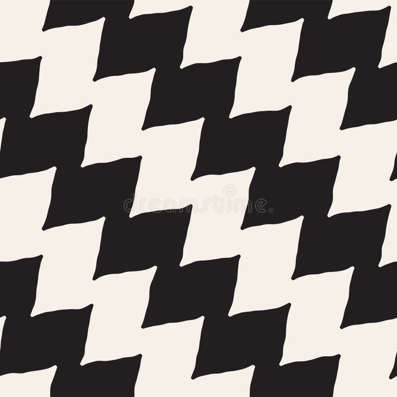 Hand Drawn Abstract Seamless Pattern in Black and White. Retro Grunge ...