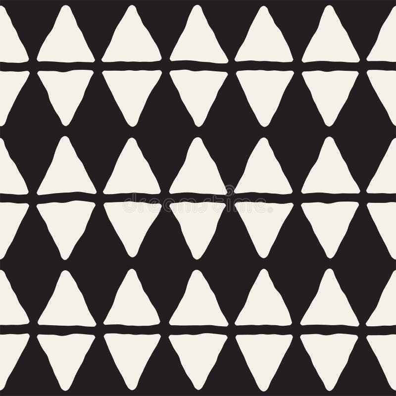 Hand Drawn Abstract Seamless Pattern in Black and White. Retro Grunge ...