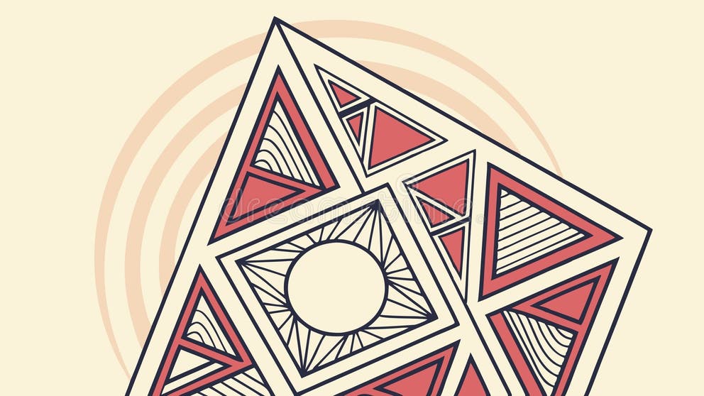 Hand-Drawn Style Geometric Triangle with Hatched Patterns Vector Design Generative AI Stock ...
