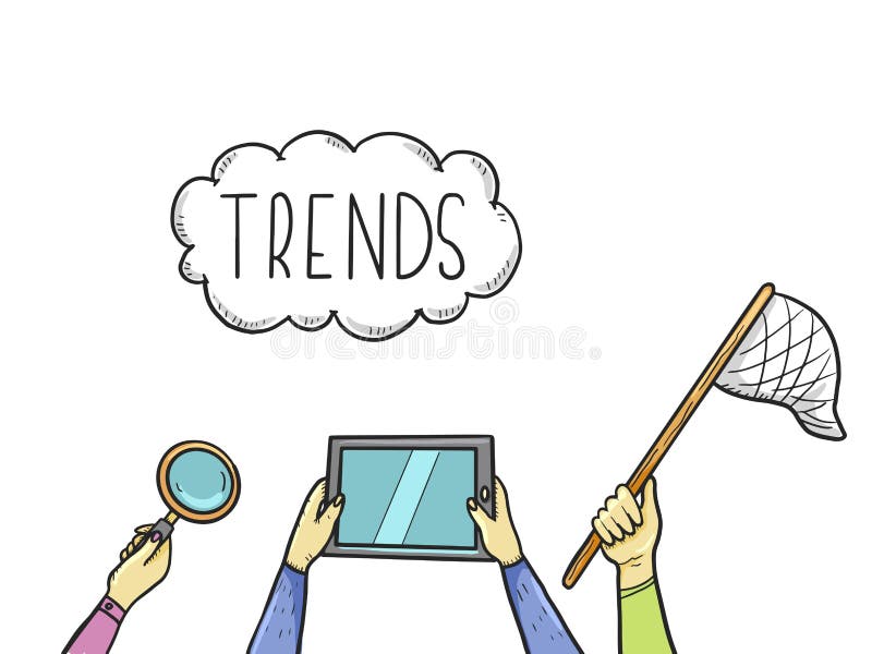 Hand Drawn Style of Trend Concept. Vector Illustration Stock Vector ...