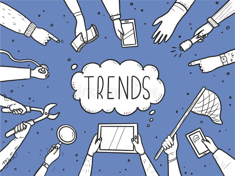 Hand Drawn Style of Trend Concept. Vector Illustration Stock Vector ...