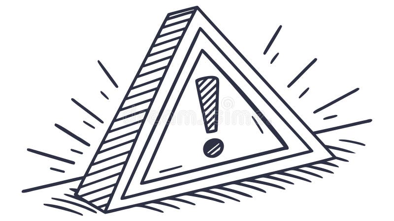 A Hand Drawn Style Triangular Warning Sign Icon. a Sketch of an Alert ...