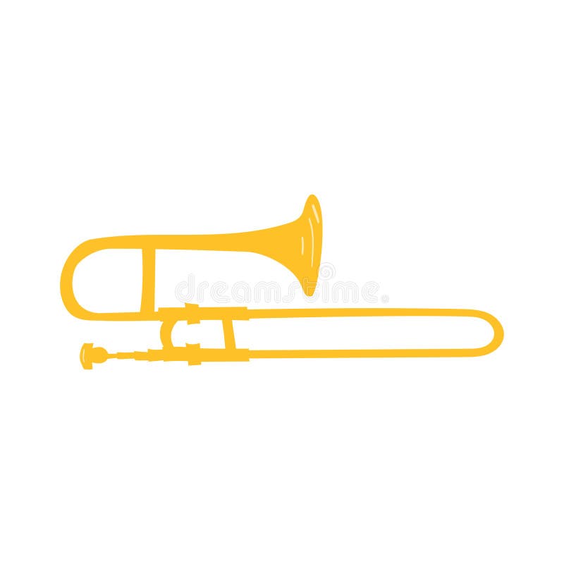 Hand Drawn Style Vector Illustraction of Musical Instrument -trombone ...