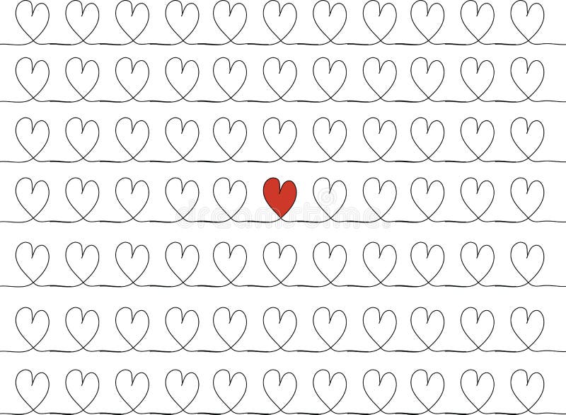 Hand Drawn Stylish Love Hearts Pattern Stock Illustration ...