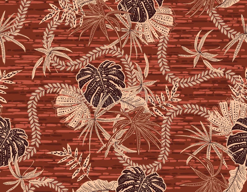 Hand Drawn Stylish Summer Tropical Plants and Leaves, Bali Inspired ...
