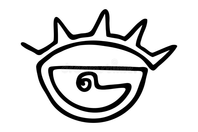 Hand Drawn Stylized Eye Design Hand Painted with Ink Pen Stock ...