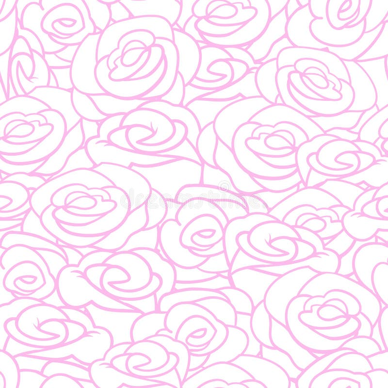 Hand Drawn Stylized Roses, Vector Seamless Pattern Stock Vector ...