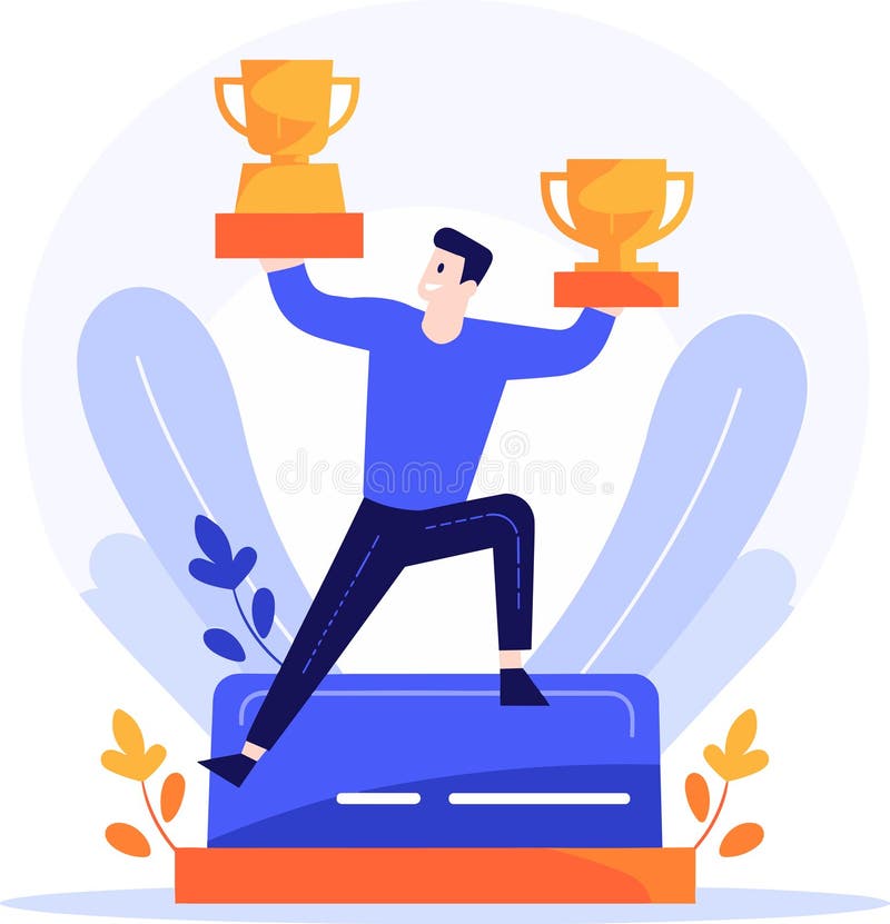 Trophy in 3D Style Trending Color Palette with Generative AI Stock ...