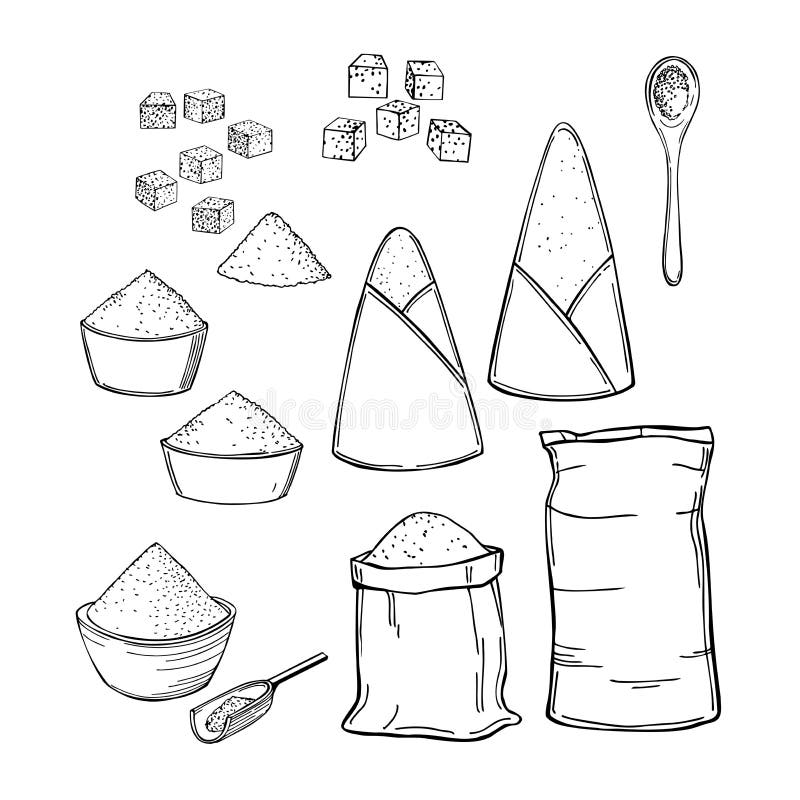 Sugar Set. Vector Illustration Stock Vector - Illustration of ...