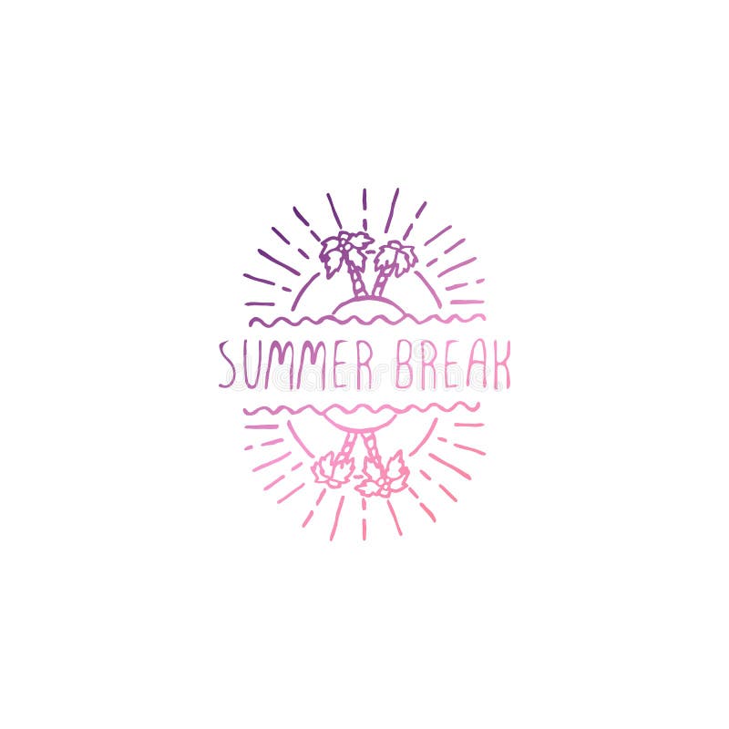 Hand Drawn Summer Slogan Isolated on White. Summer Break Stock ...