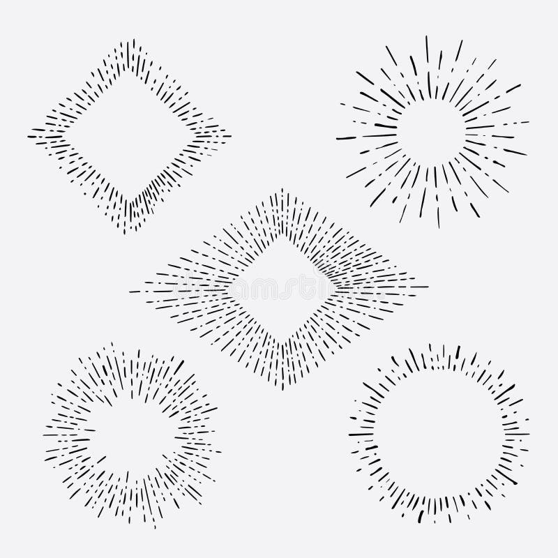 Hand drawn sun burst stock vector. Illustration of line - 93535587