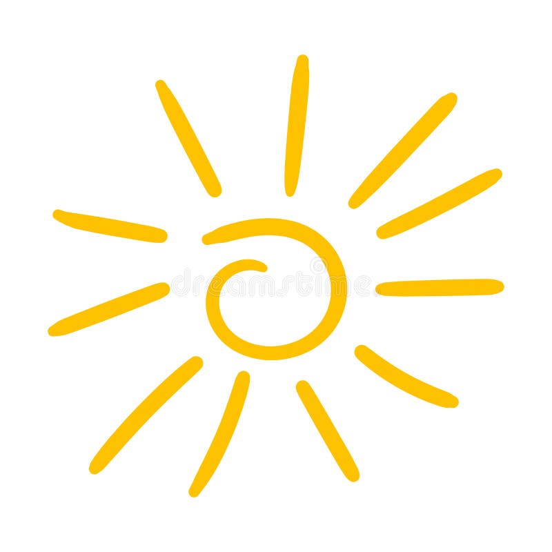 Hand drawn sun icon. stock vector. Illustration of sunlight - 86239596