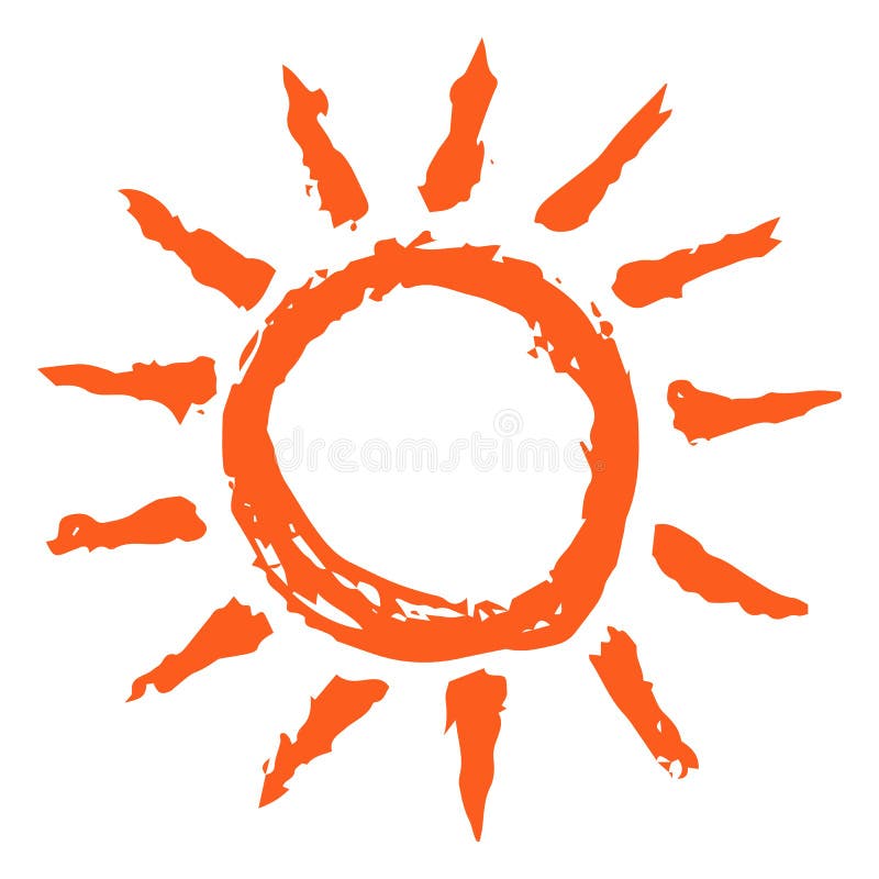 Hand Drawn Sun Painted with Ink Brush Stock Vector - Illustration of ...