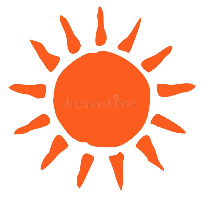 Hand Drawn Sun Painted with Ink Brush Stock Vector - Illustration of ...