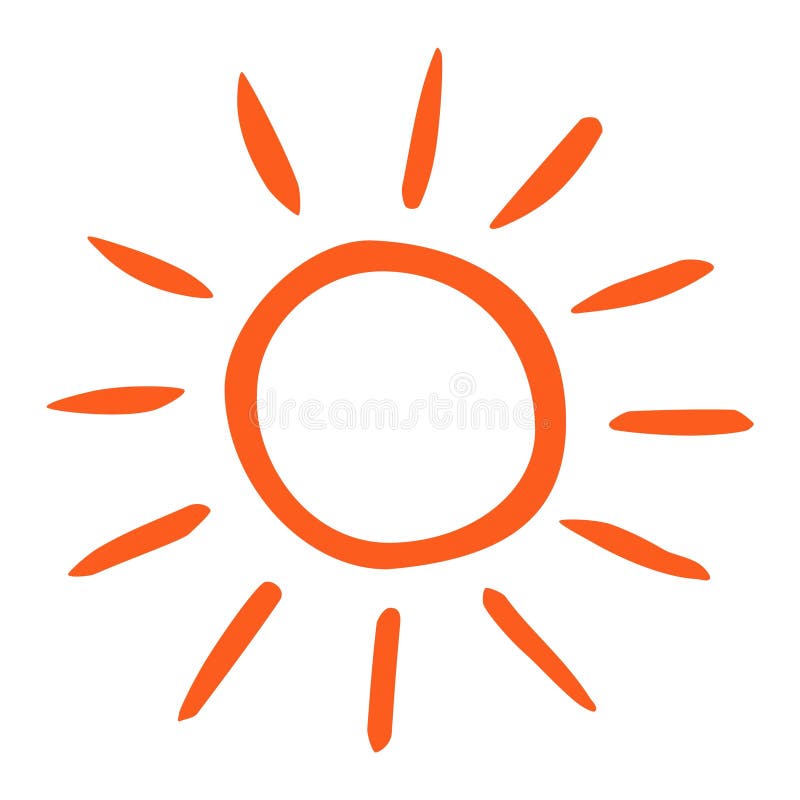 Hand Drawn Sun Painted with Ink Brush Stock Vector - Illustration of ...