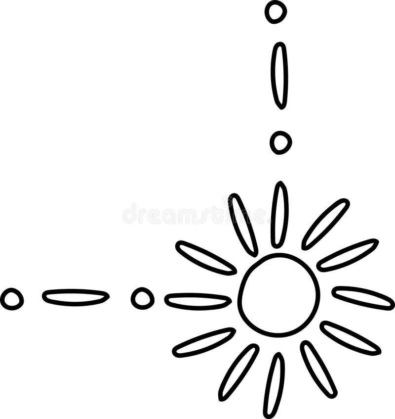 Simple Sunburst Corner Frame Stock Illustration - Illustration of ...
