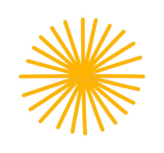 Hand Drawn Sun with Rays Flat Icon Stock Vector - Illustration of ...