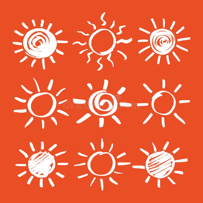 Hand Drawn Sun stock vector. Illustration of cartoon - 172628429