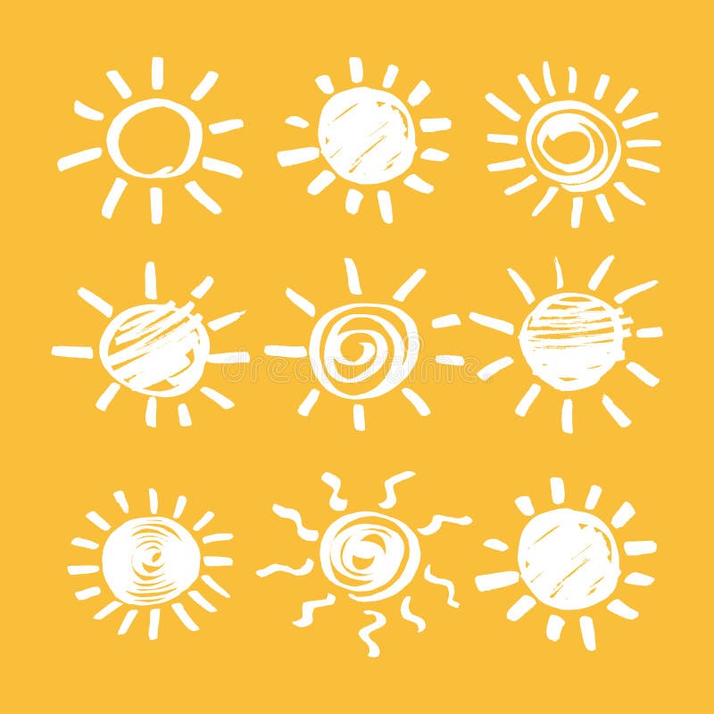 Hand Drawn Sun stock vector. Illustration of heat, color - 172628433