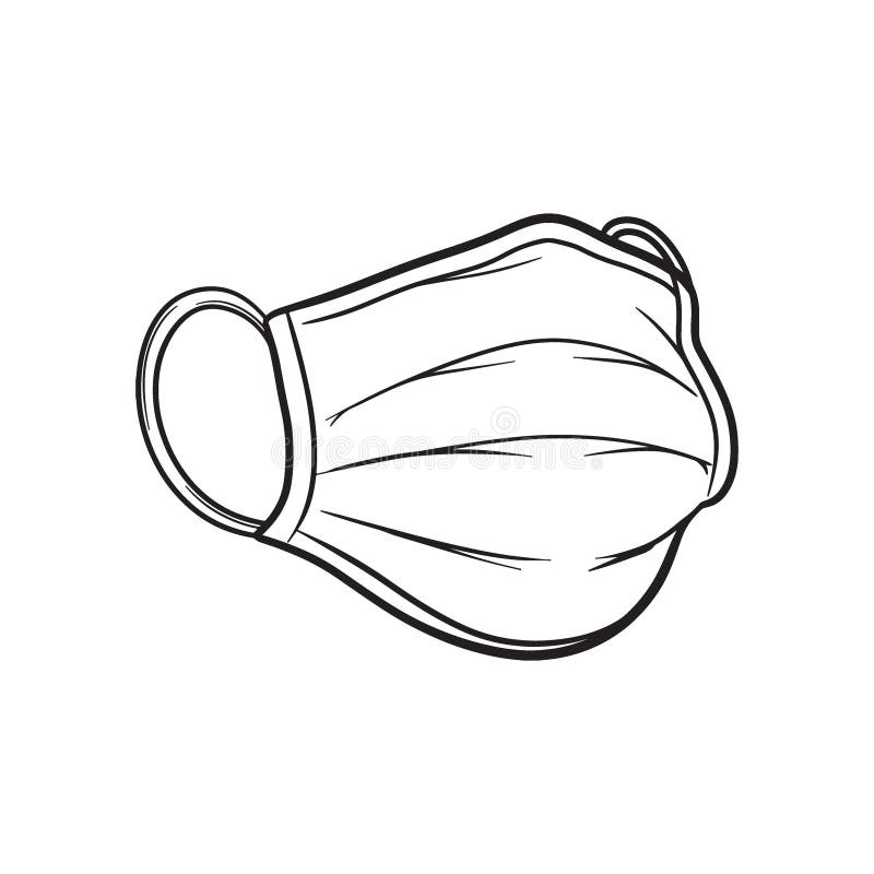 Hand Drawn Surgical Medical Mask Doodle Illustration Stock Vector ...