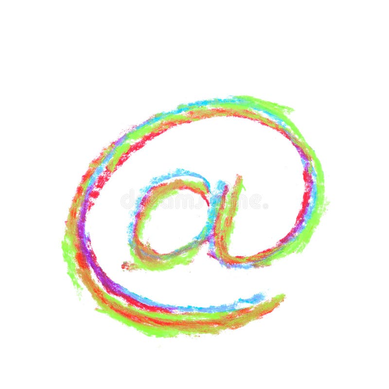 Hand Drawn at Symbol Isolated Stock Image - Image of chalk, green: 92744823