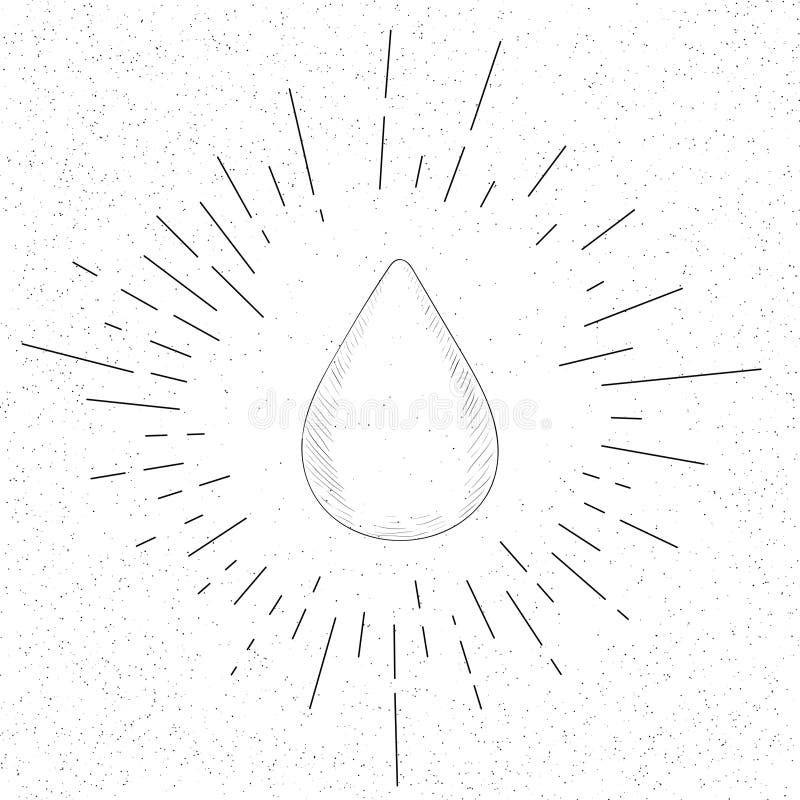 Hand Drawn Symbol of Water Drop Doodle Vector Hatch Icon Stock Vector ...