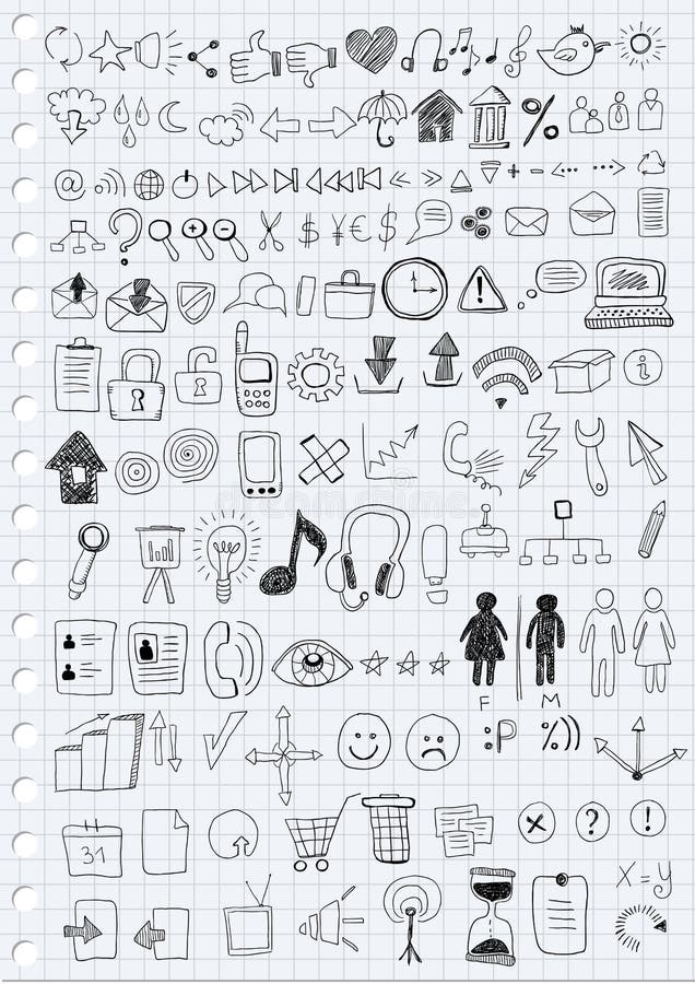 Hand-drawn Symbols stock vector. Illustration of drawing - 34151560