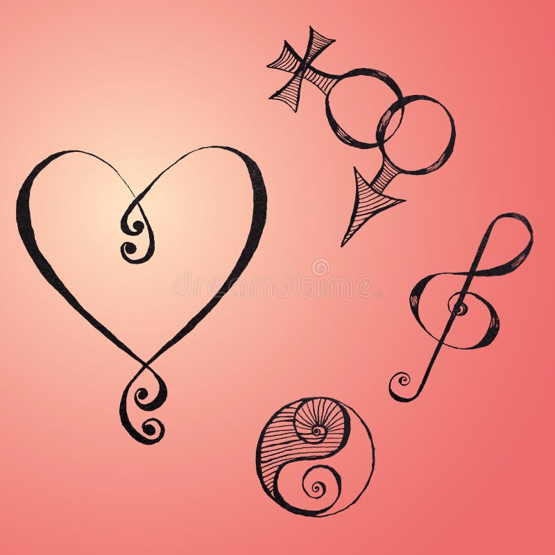 Hand Drawn Symbols stock vector. Illustration of stroke - 73631945