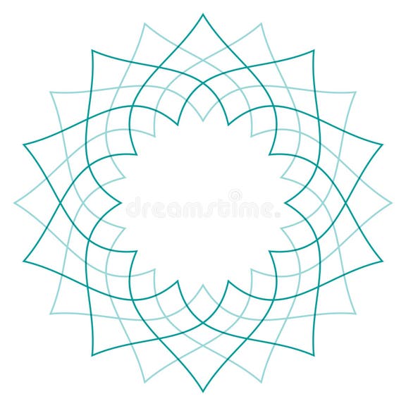 Hand Drawn Symmetry Round Shape in Line Art Stock Vector - Illustration ...