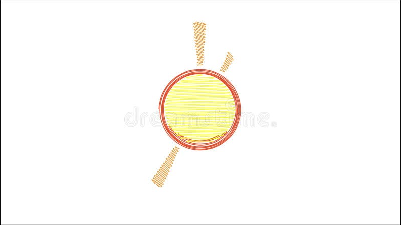 Hand Drawn Syn Symbol in Hatching, Scribe Style, Animation of Colorful ...