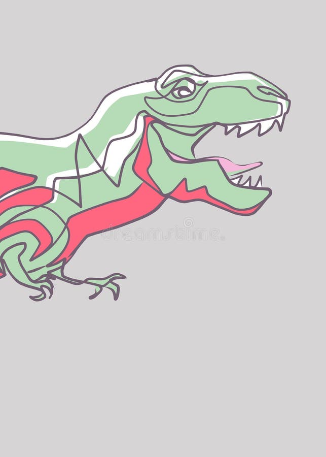 Hand Drawn T-rex Dinosaur Illustration Stock Illustration ...